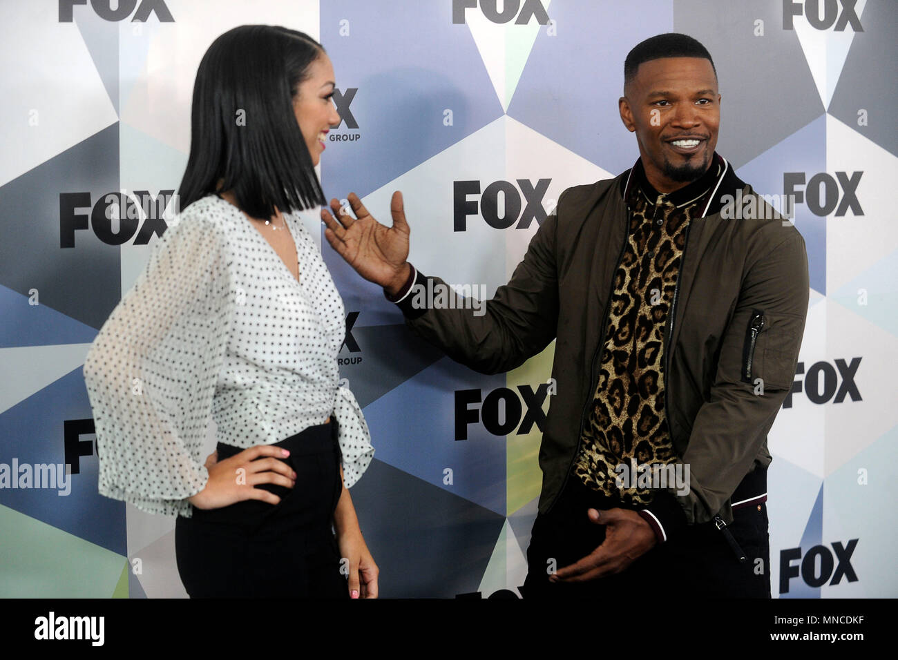 DJ Corinne Foxx and Jamie Foxx attend 2018 Fox Network Upfront at ...