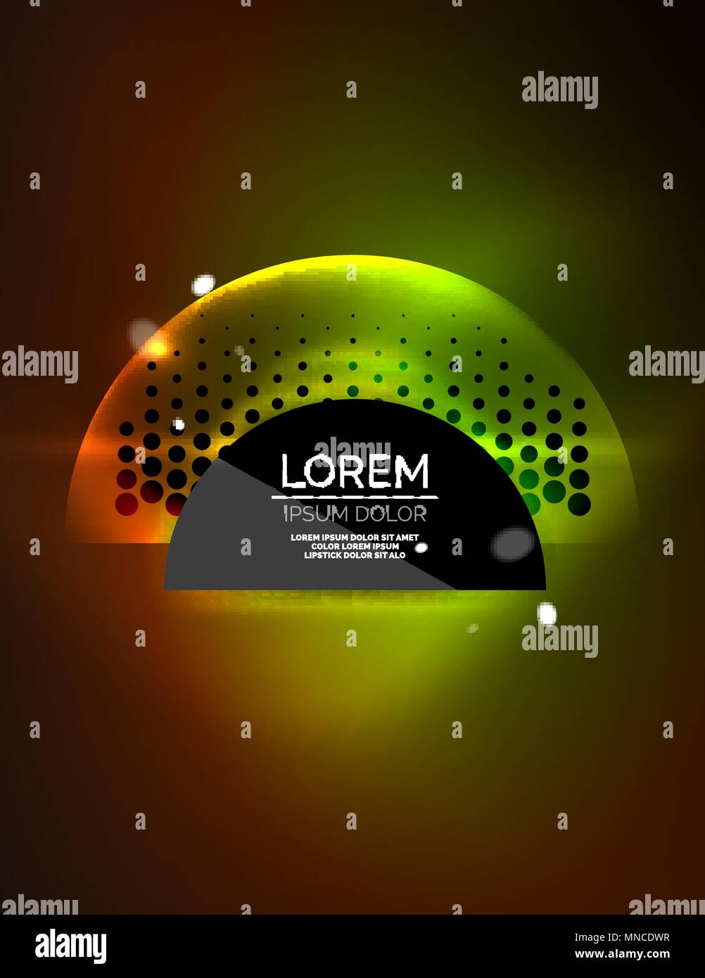 Round shapes, neon glowing trasparent elements. Vector abstract ...