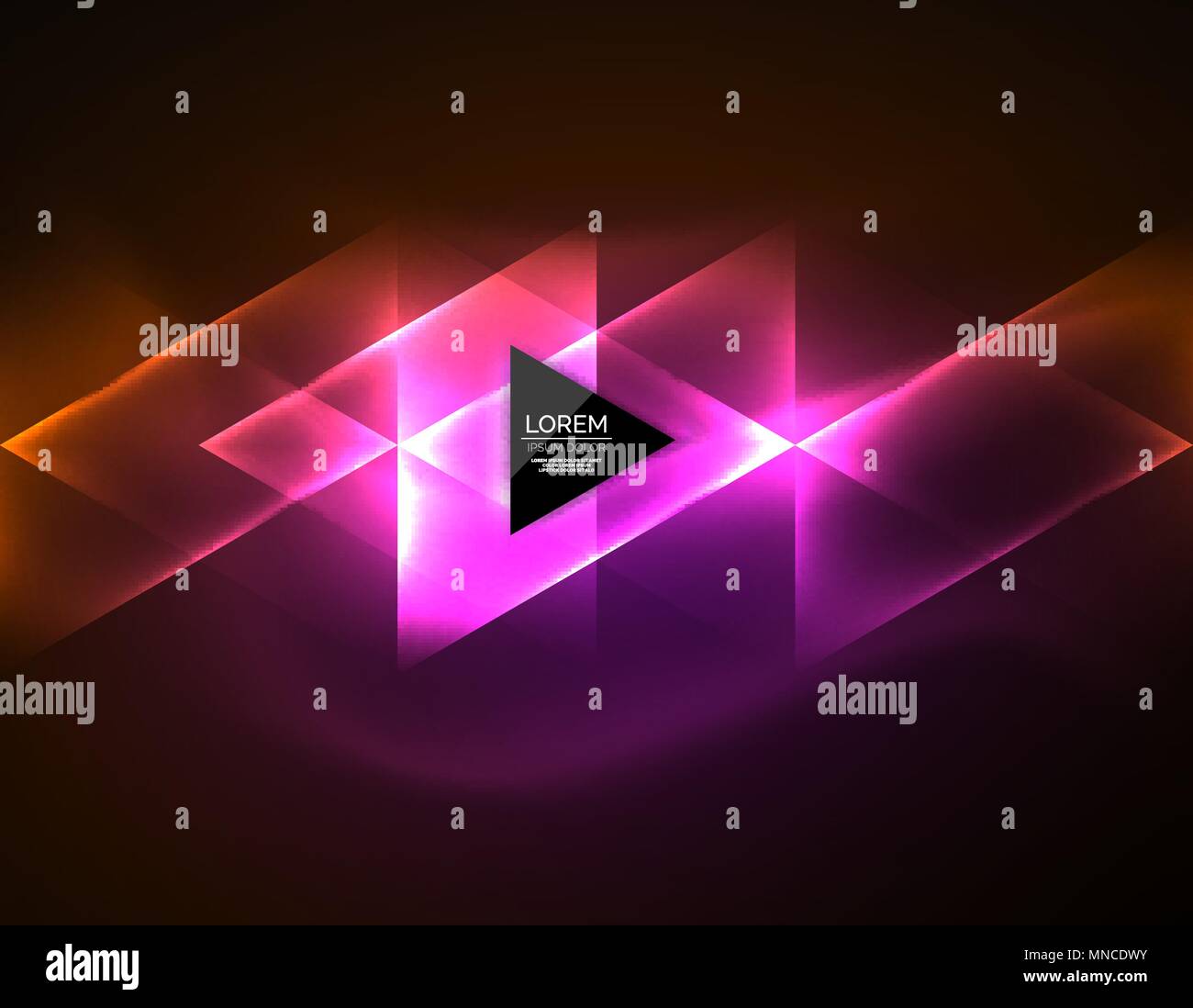 Color neon glowing triangles, abstract background. Color neon glowing ...