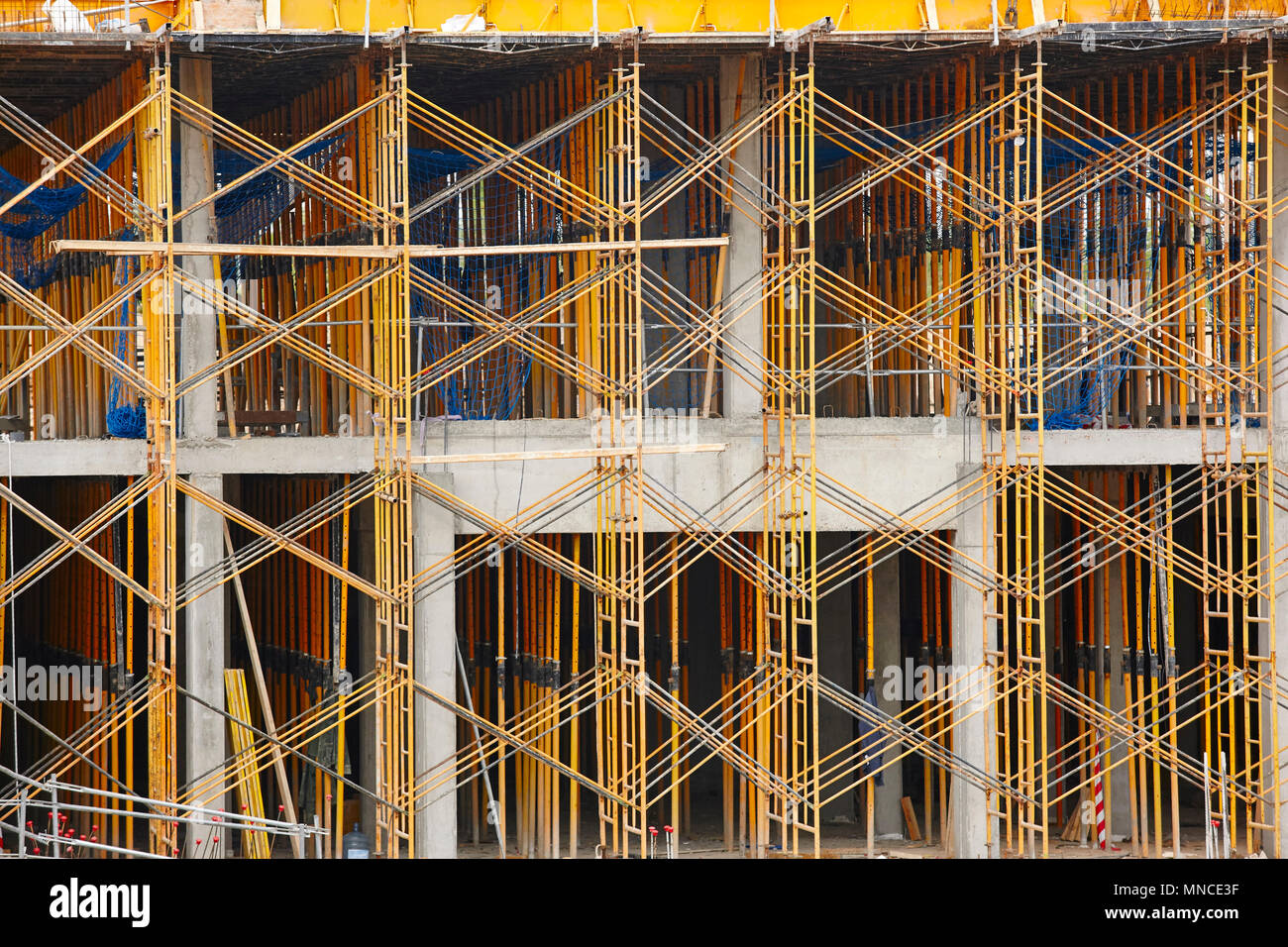 Scaffolding structure on a building. Construction architecture industry ...