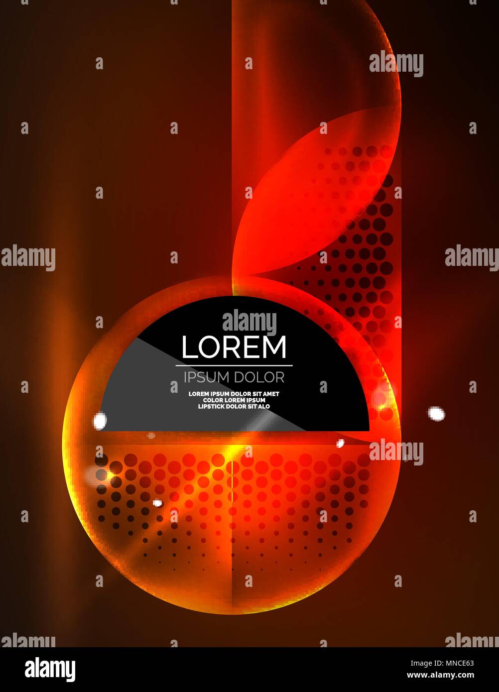 Round shapes, neon glowing trasparent elements. Vector abstract ...