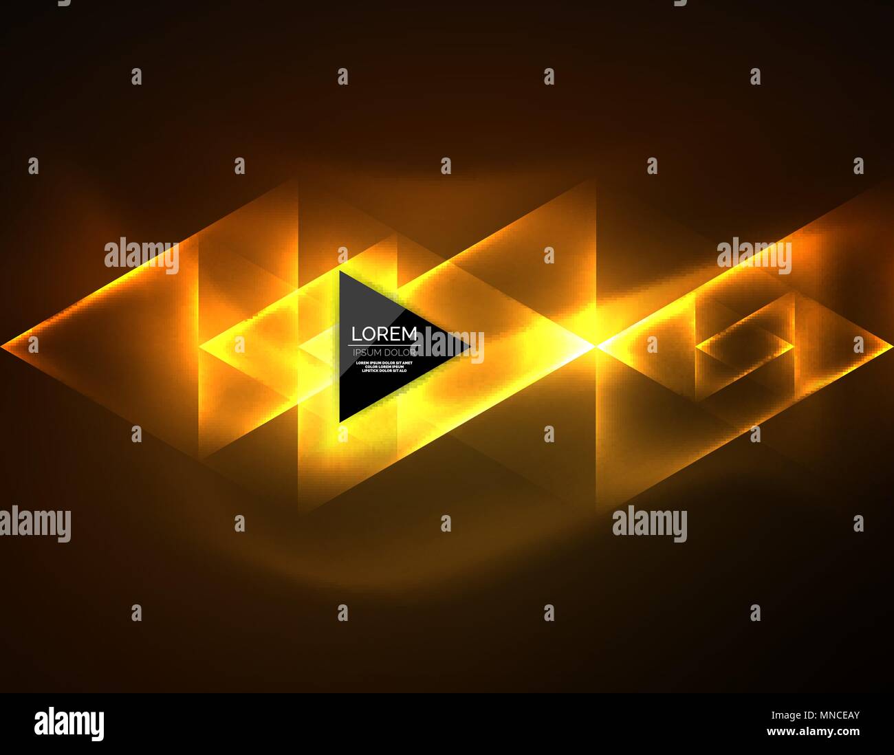 Color neon glowing triangles, abstract background. Color neon glowing ...