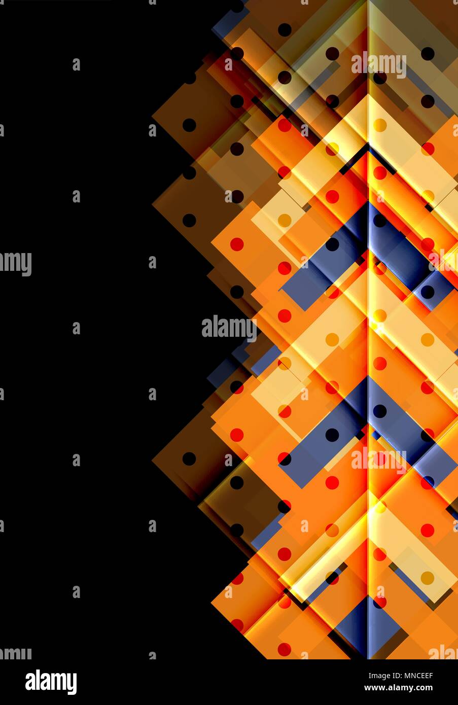 Colorful triangles and arrows on dark background. Colorful triangles ...