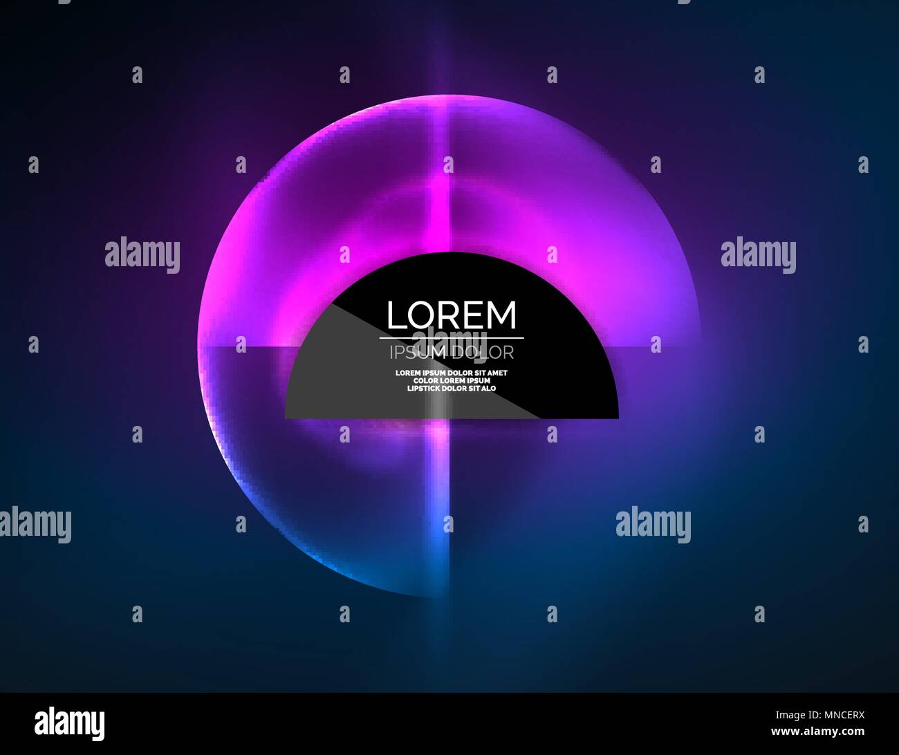 Round shapes, neon glowing trasparent elements. Vector abstract ...