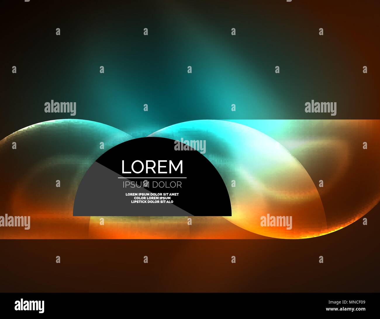 Round shapes, neon glowing trasparent elements. Vector abstract ...