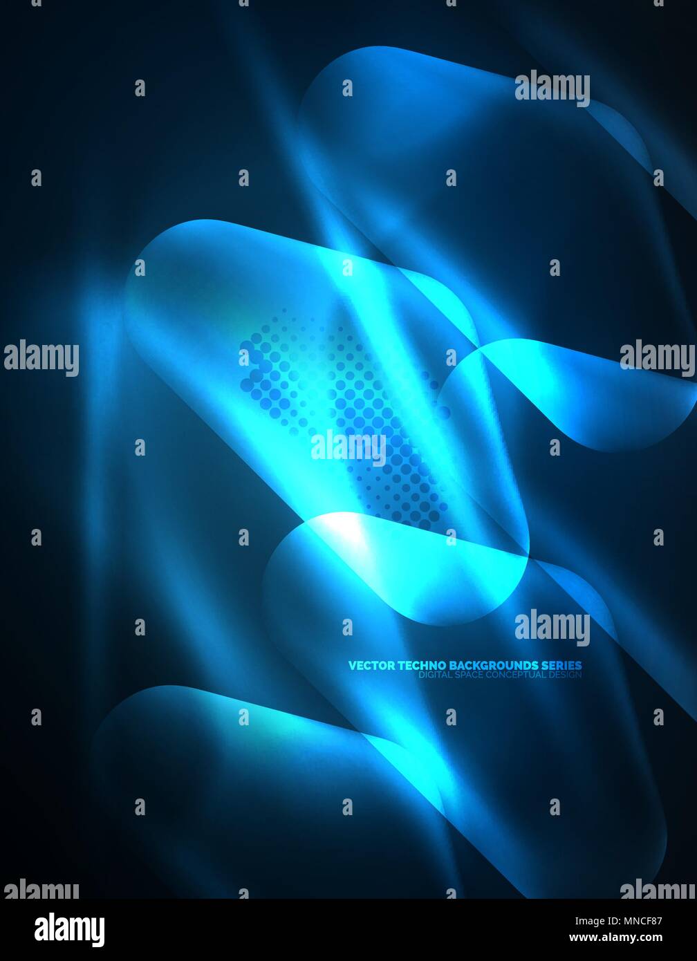 Illuminated lens flares, glowing color techno background. Illuminated ...