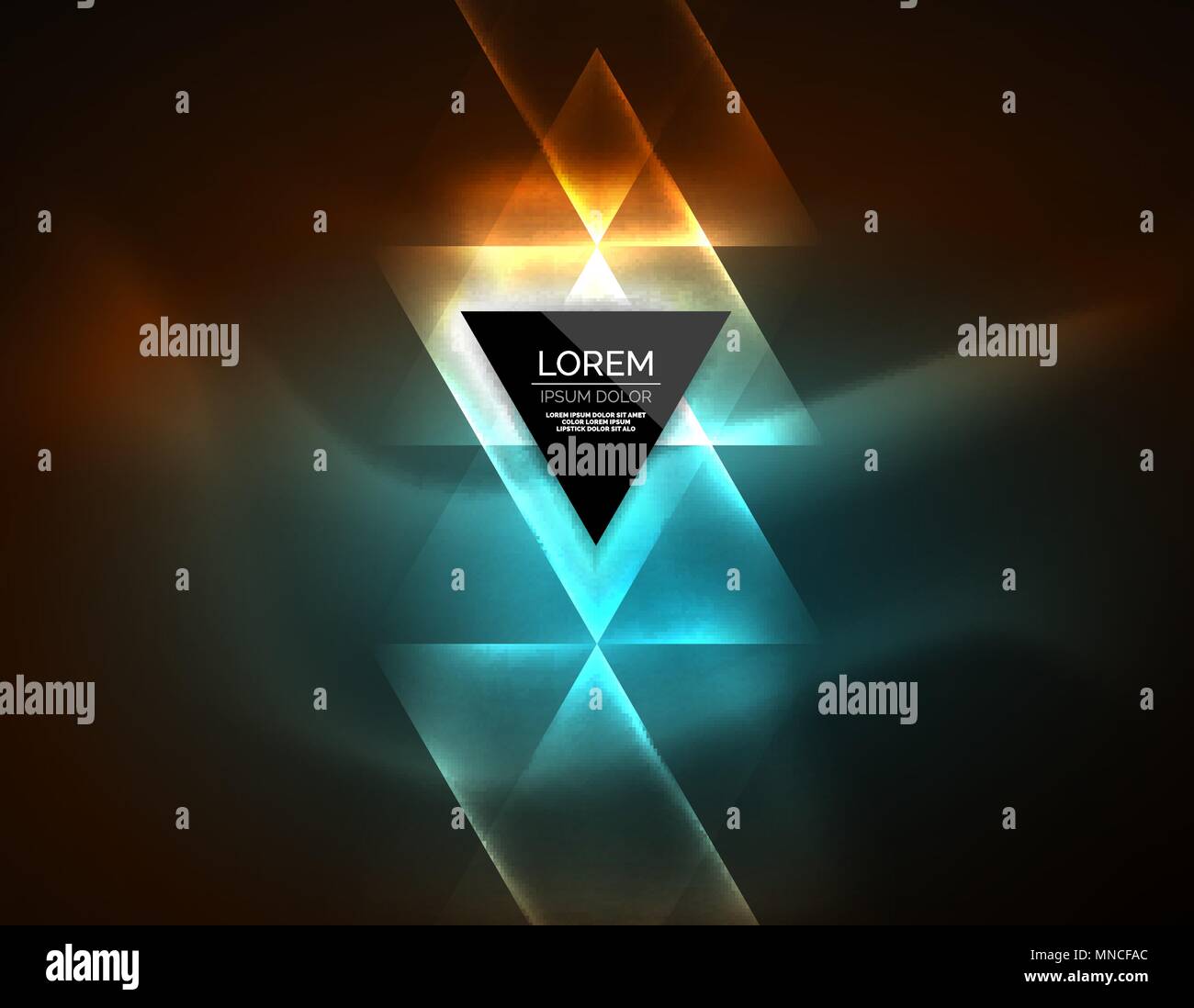 Color neon glowing triangles, abstract background. Color neon glowing ...