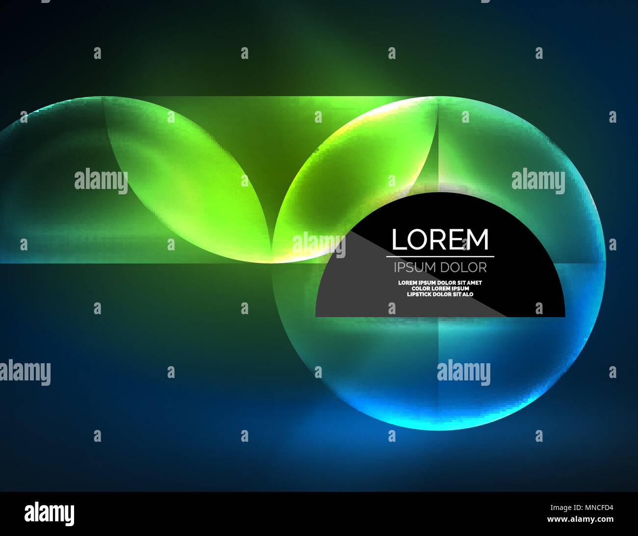 Round shapes, neon glowing trasparent elements. Vector abstract ...