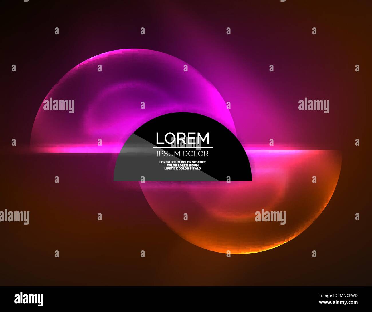 Round shapes, neon glowing trasparent elements. Vector abstract ...