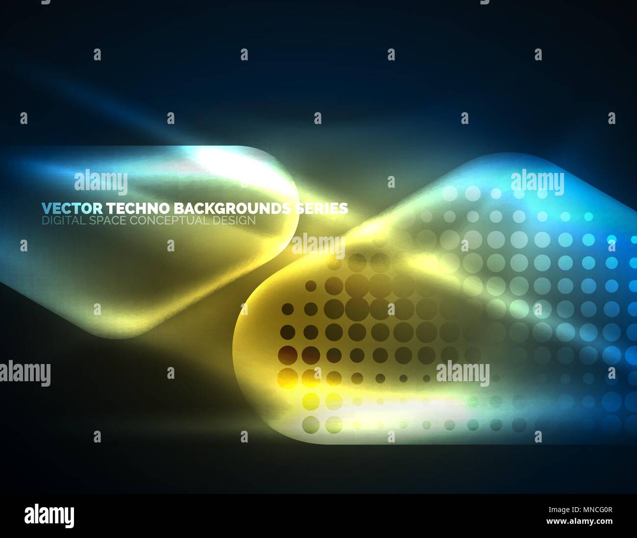 Illuminated lens flares, glowing color techno background. Illuminated ...