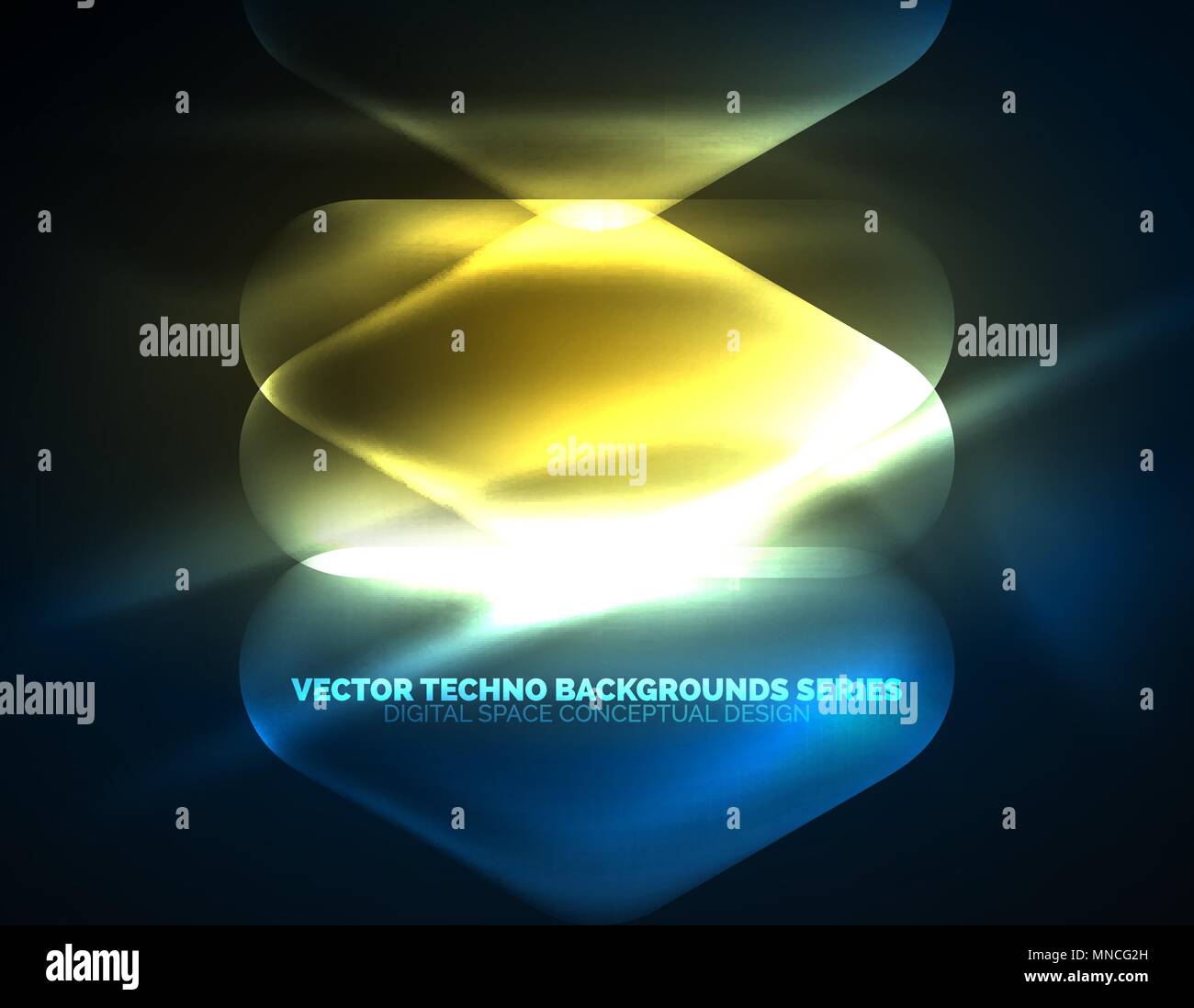 Illuminated lens flares, glowing color techno background. Illuminated ...