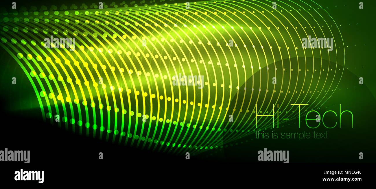 Hi-tech futuristic techno background, neon shapes and dots. Hi-tech ...
