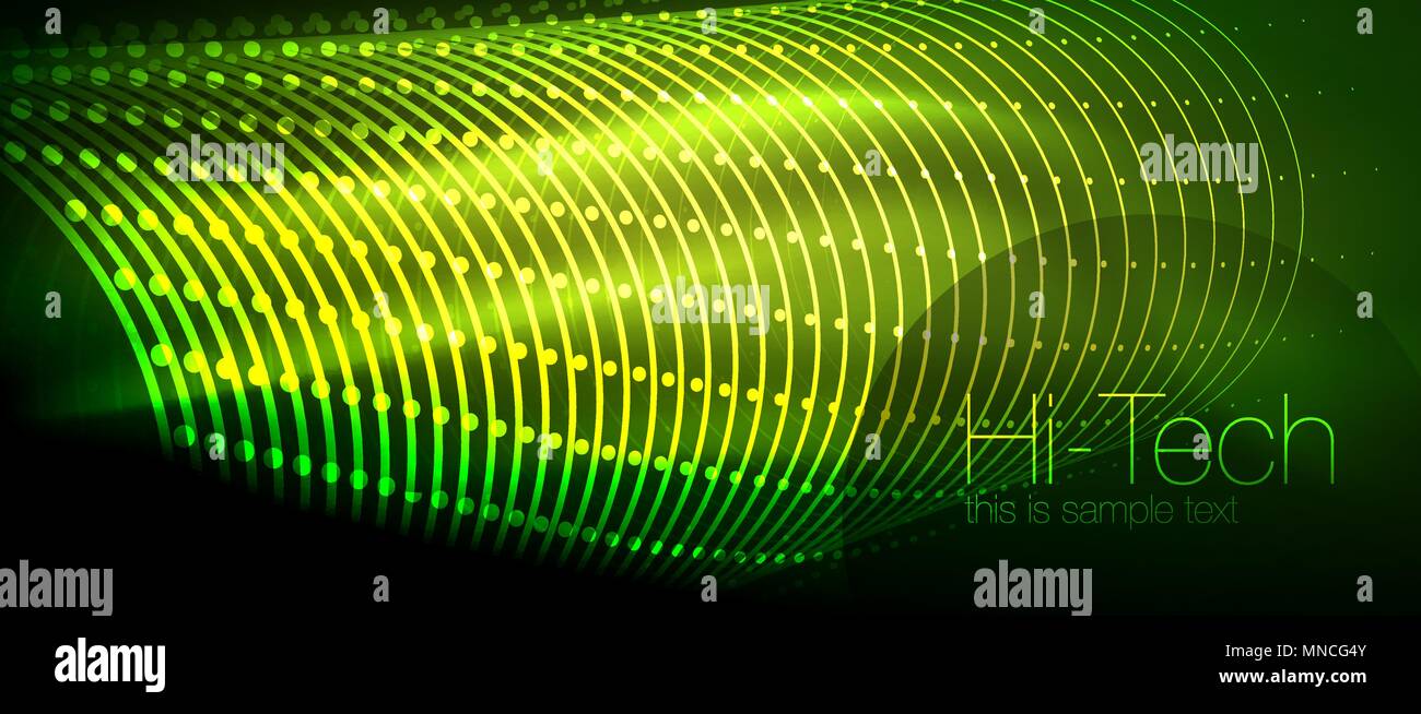 Hi-tech futuristic techno background, neon shapes and dots. Hi-tech ...