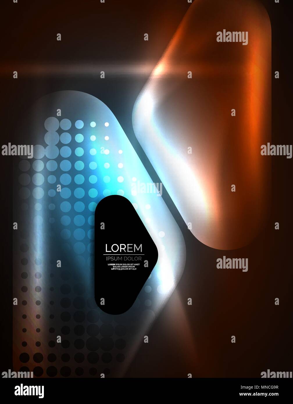 Illuminated lens flares, glowing color techno background. Illuminated ...