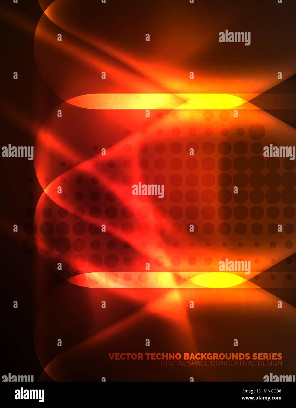 Illuminated lens flares, glowing color techno background. Illuminated ...