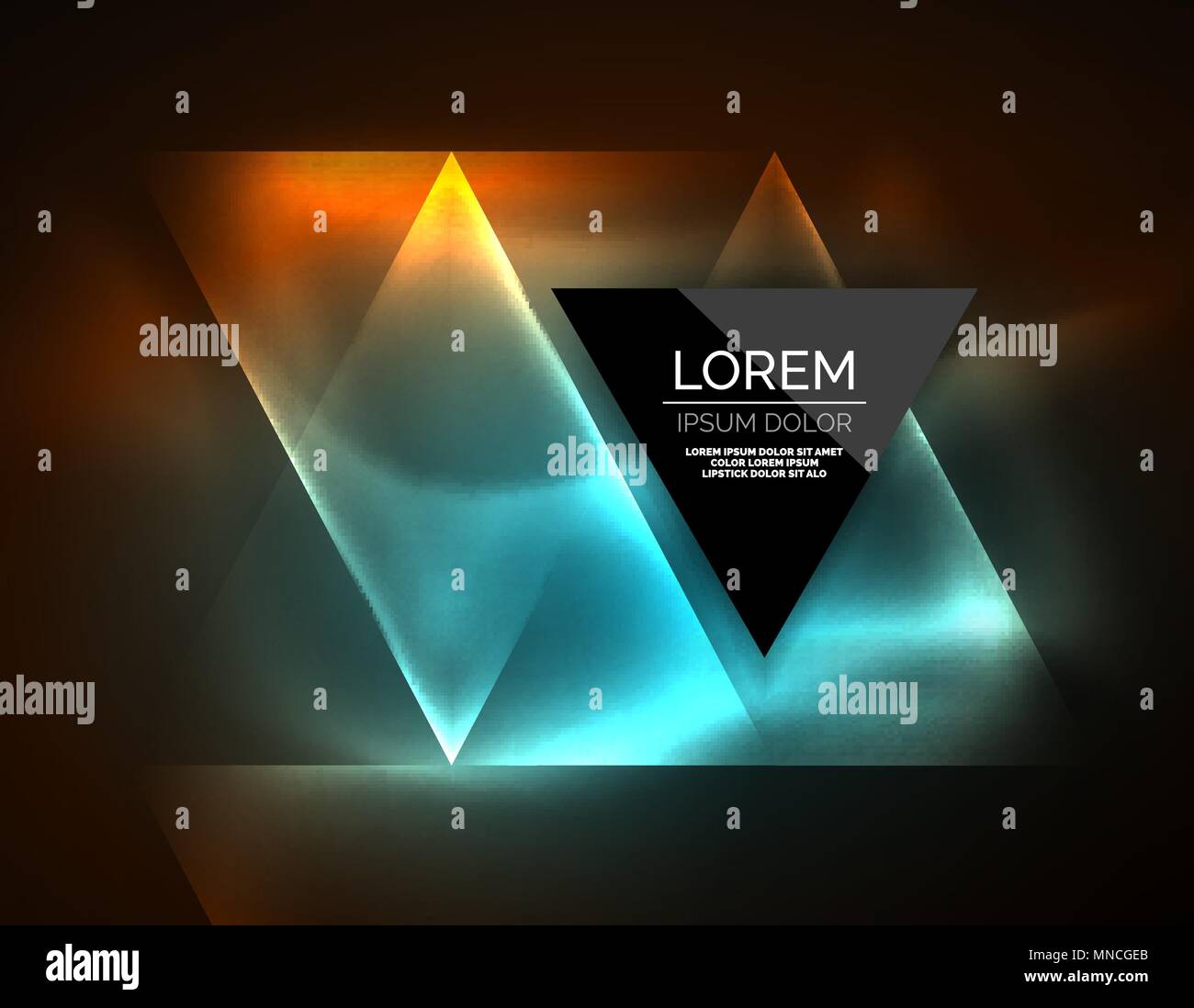 Color neon glowing triangles, abstract background. Color neon glowing ...