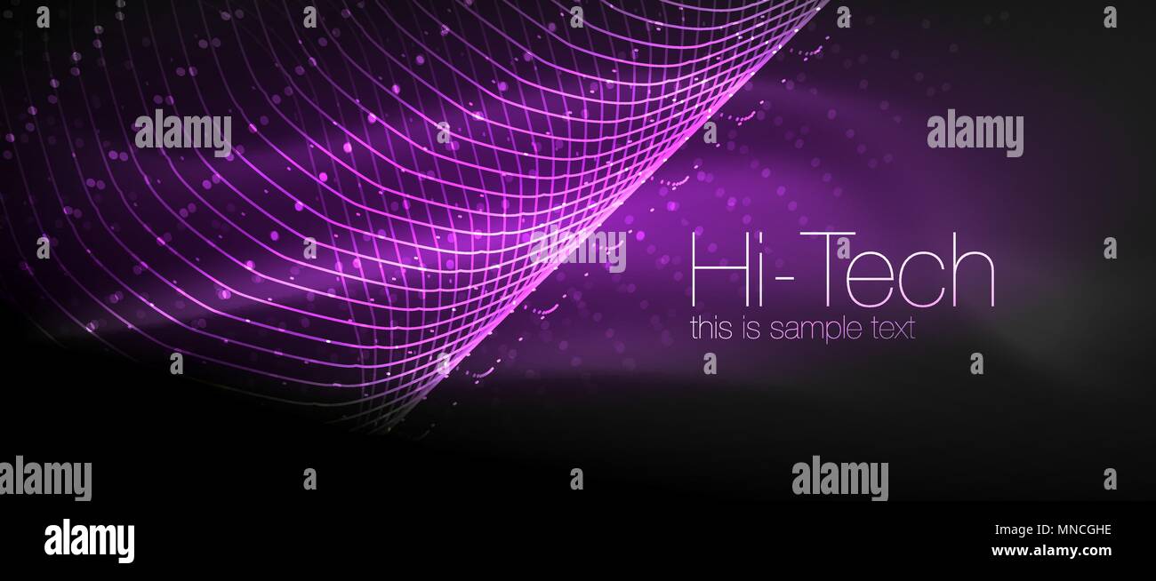 Hi-tech futuristic techno background, neon shapes and dots. Hi-tech ...