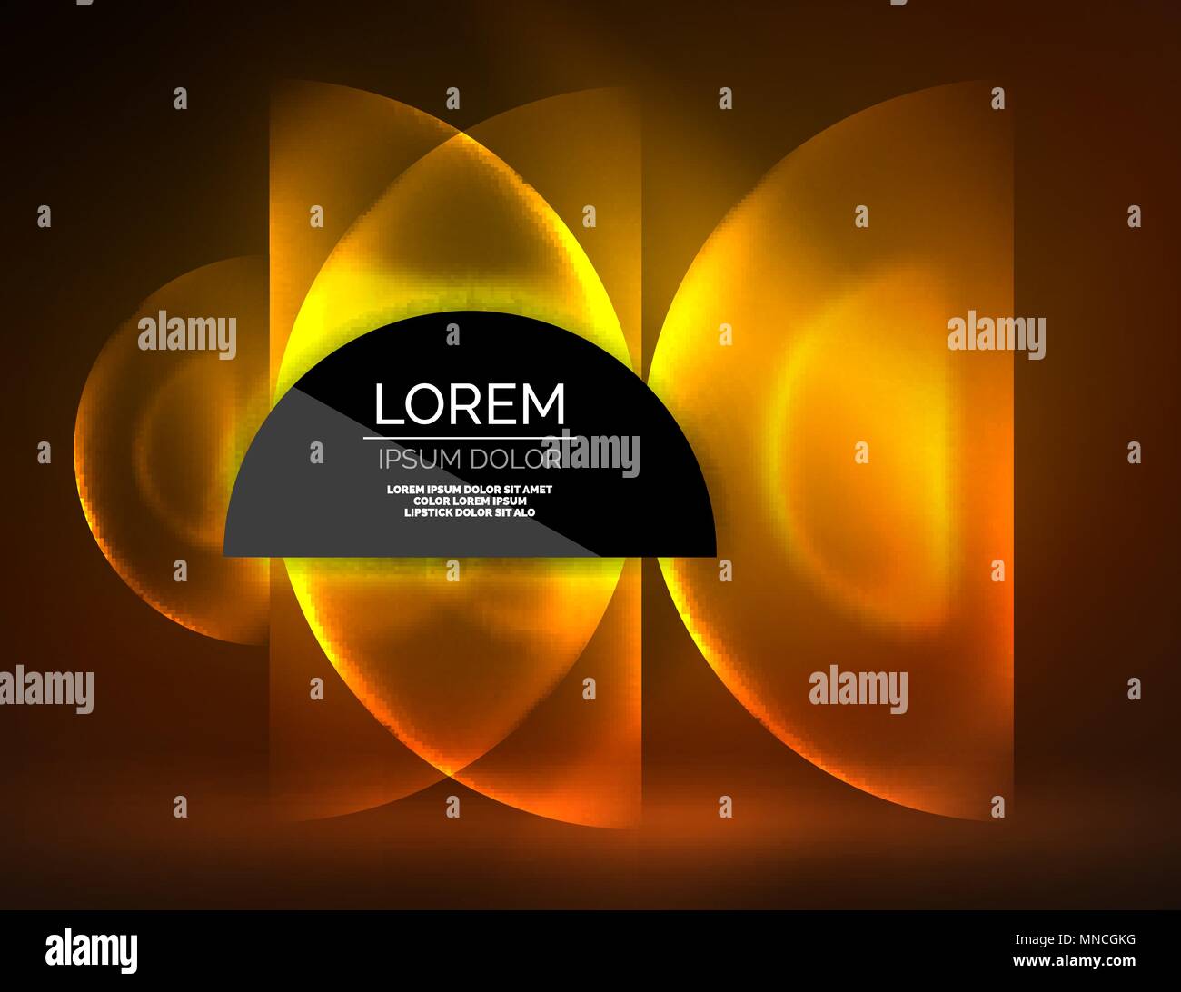 Round shapes, neon glowing trasparent elements. Vector abstract ...