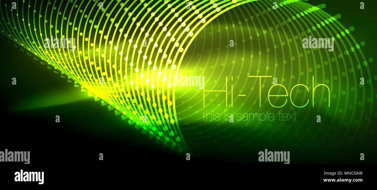 Hi-tech futuristic techno background, neon shapes and dots. Hi-tech ...