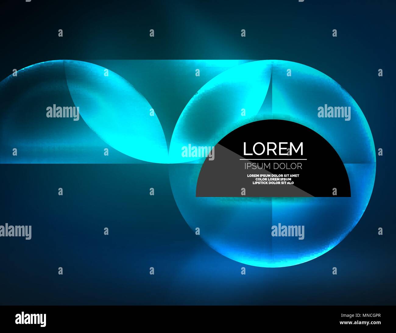 Round shapes, neon glowing trasparent elements. Vector abstract ...