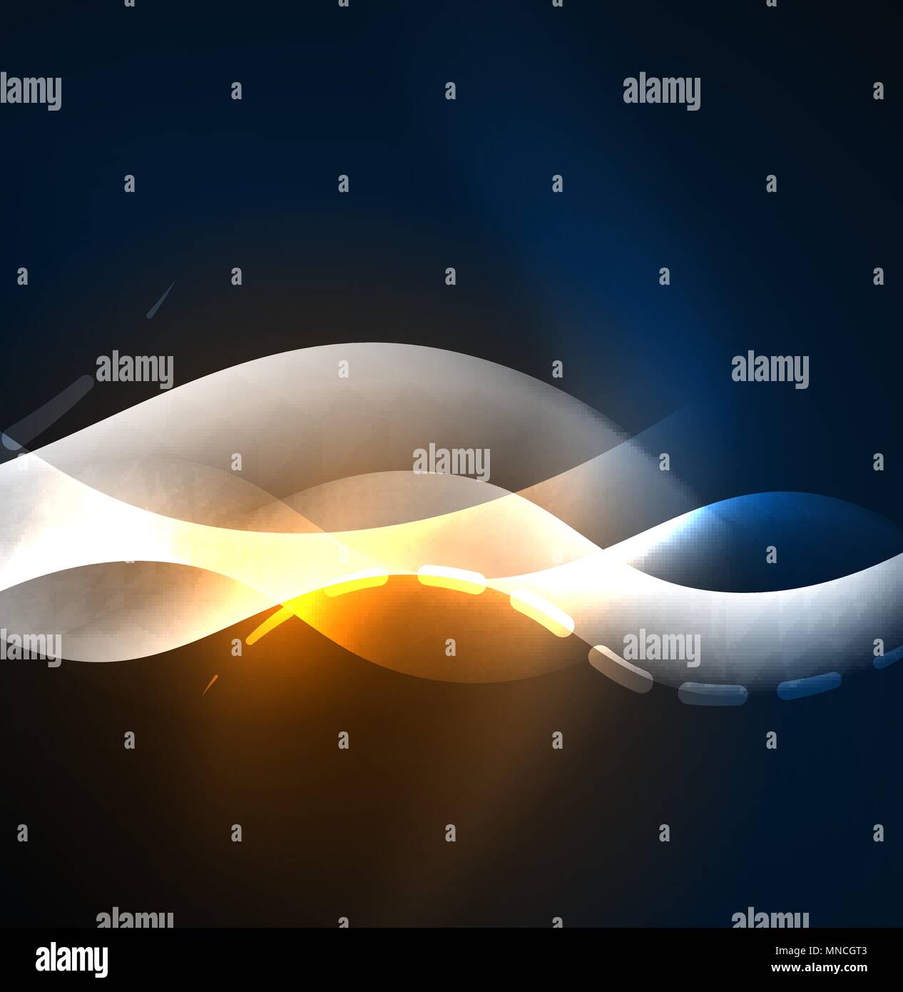 Vector glowing wave, smoke design wavy lines. Vector glowing wave ...