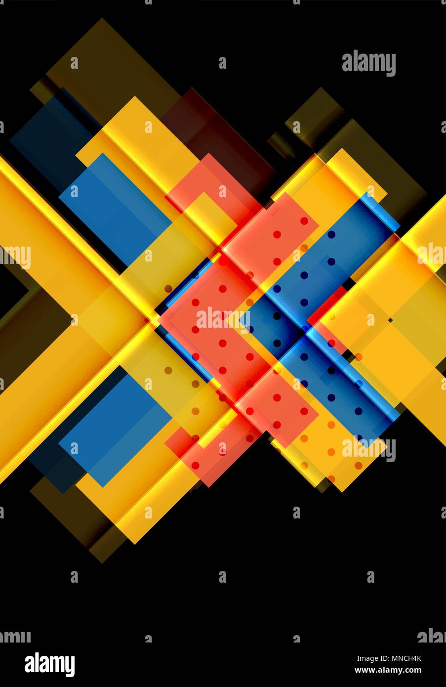 Colorful triangles and arrows on dark background. Colorful triangles ...