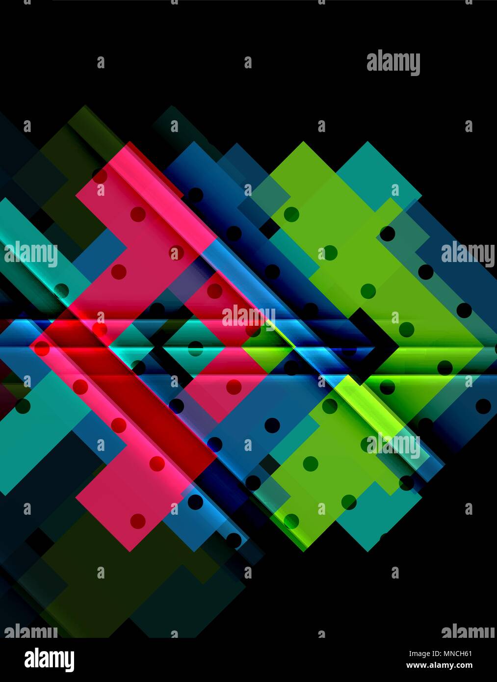 Colorful triangles and arrows on dark background. Colorful triangles ...