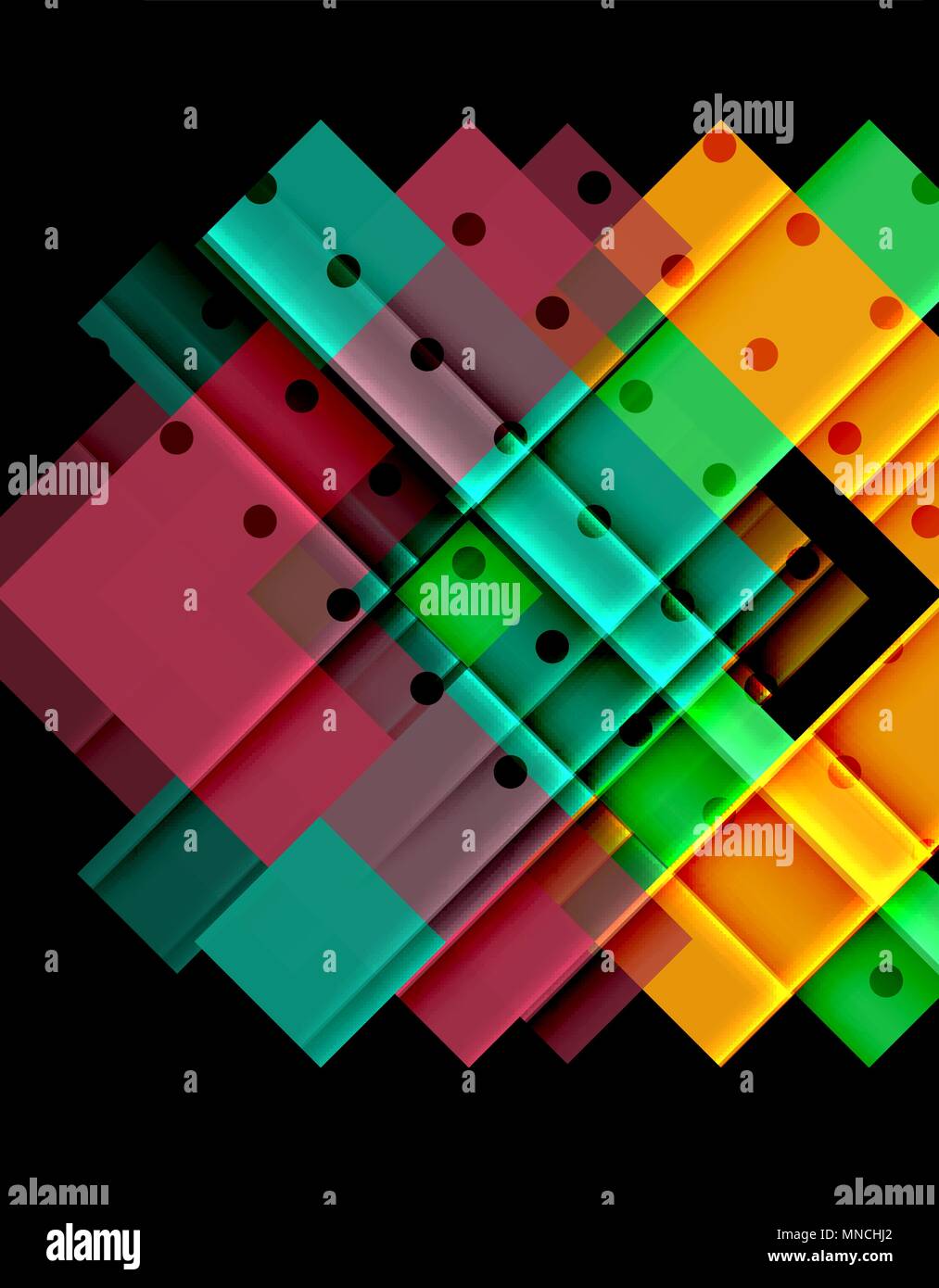 Colorful triangles and arrows on dark background. Colorful triangles ...
