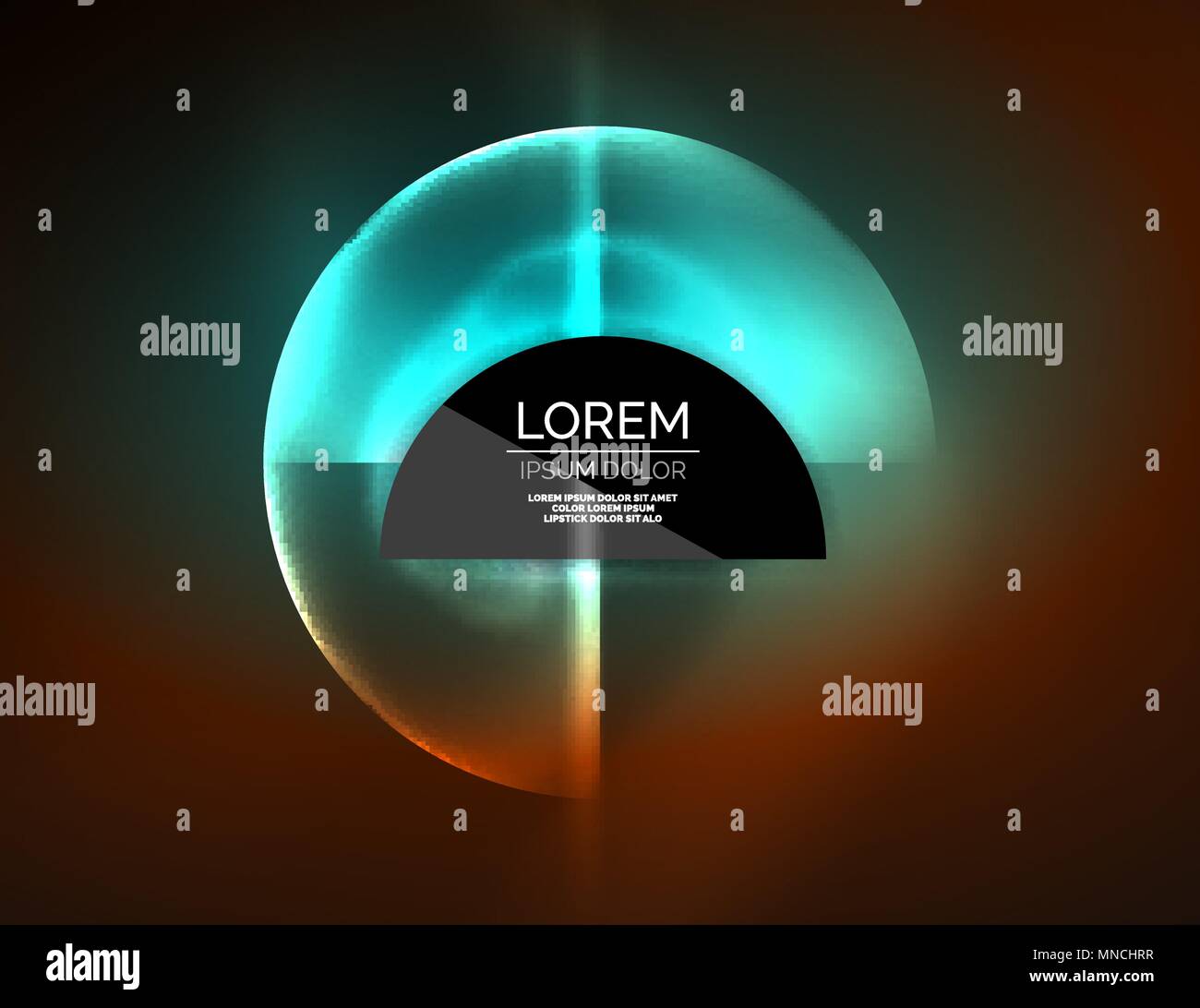 Round shapes, neon glowing trasparent elements. Vector abstract ...