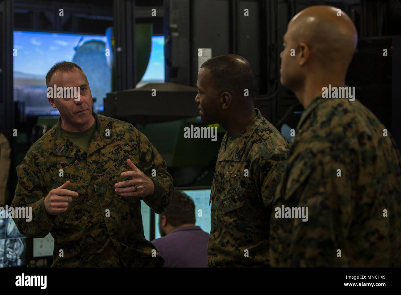 U.S. Marine Corps Master Sgt. Miles Beasley, a logistics chief with 2nd ...