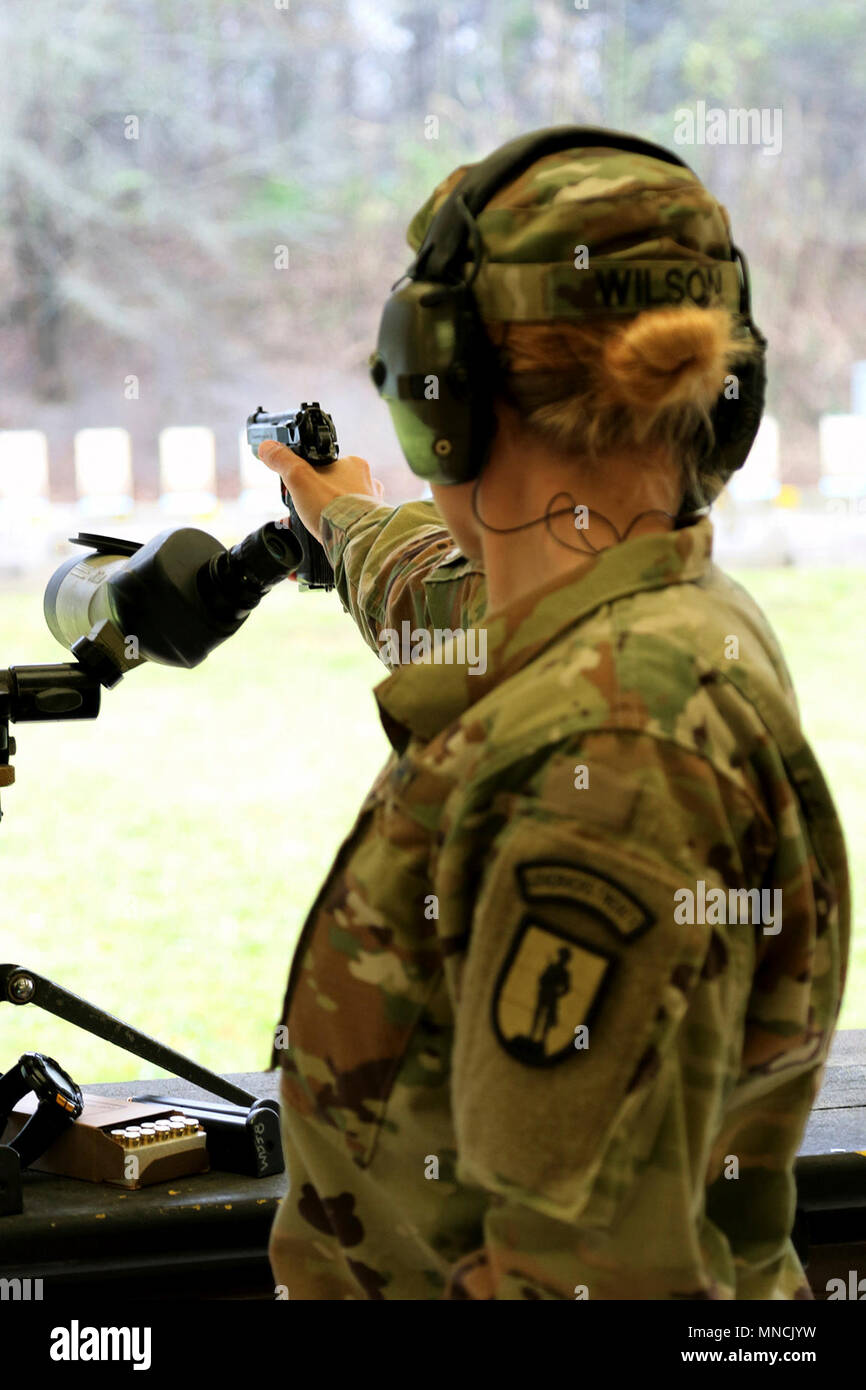 U.S. Army Virginia National Guard Sgt. Alexandra Wilson shoots her ...