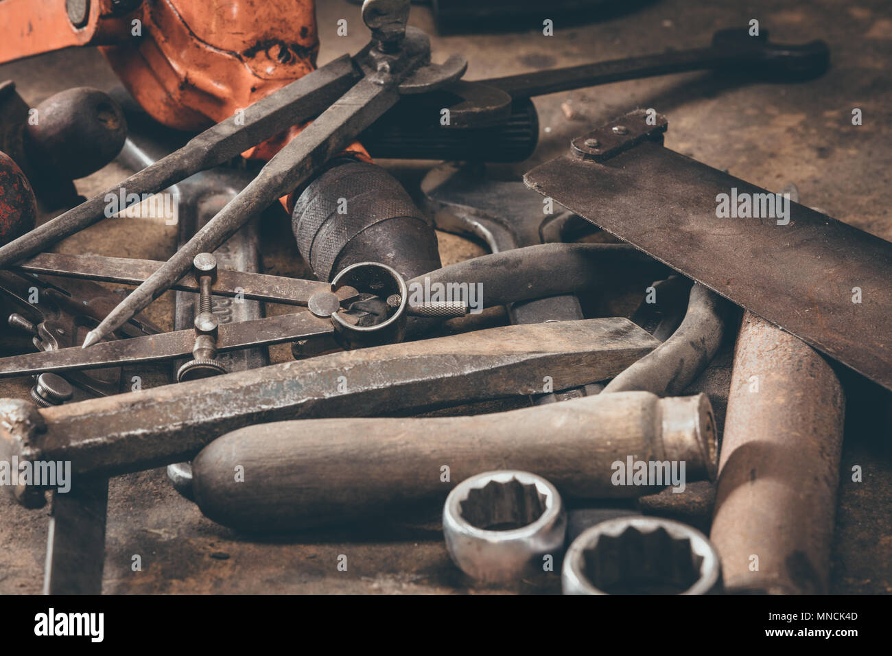 Vintage industrial tools hi-res stock photography and images - Alamy