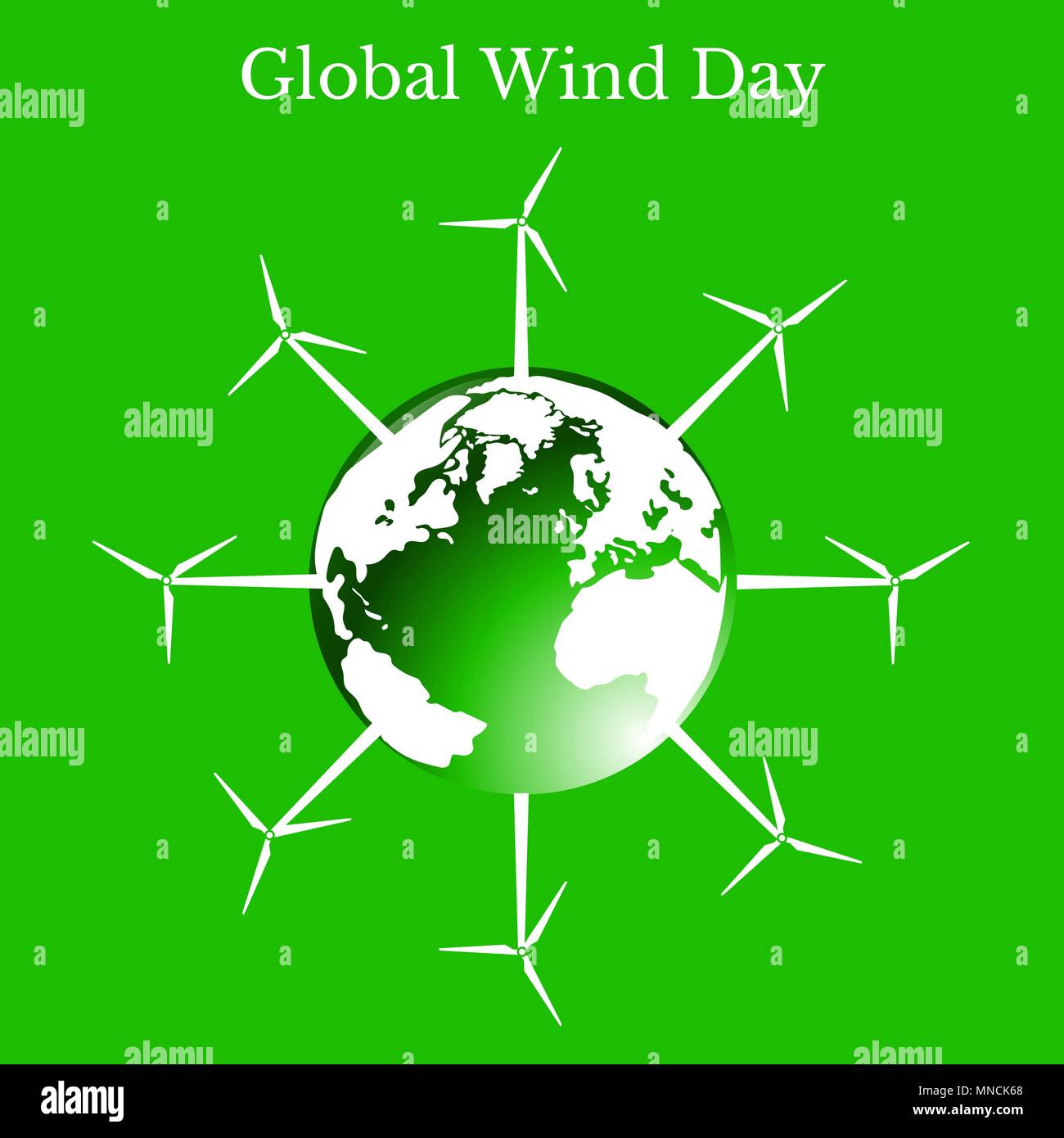 Global Wind Day. Concept of ecological holiday. 15 June. Planet Earth ...