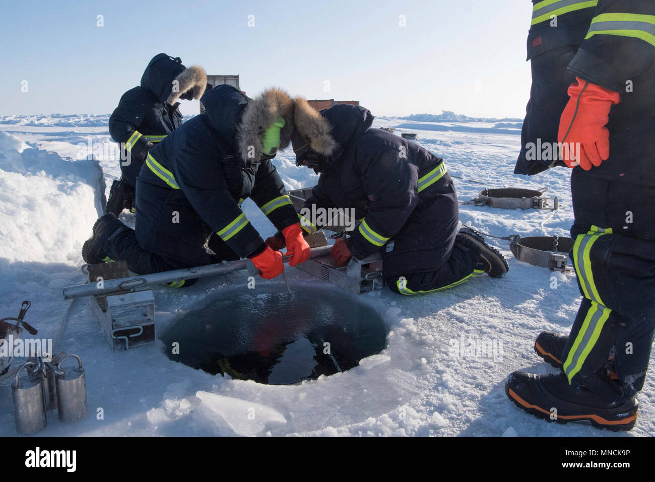Ice Camp Skate (March 18, 2018) – Members of Ice Camp Skate prepare to ...