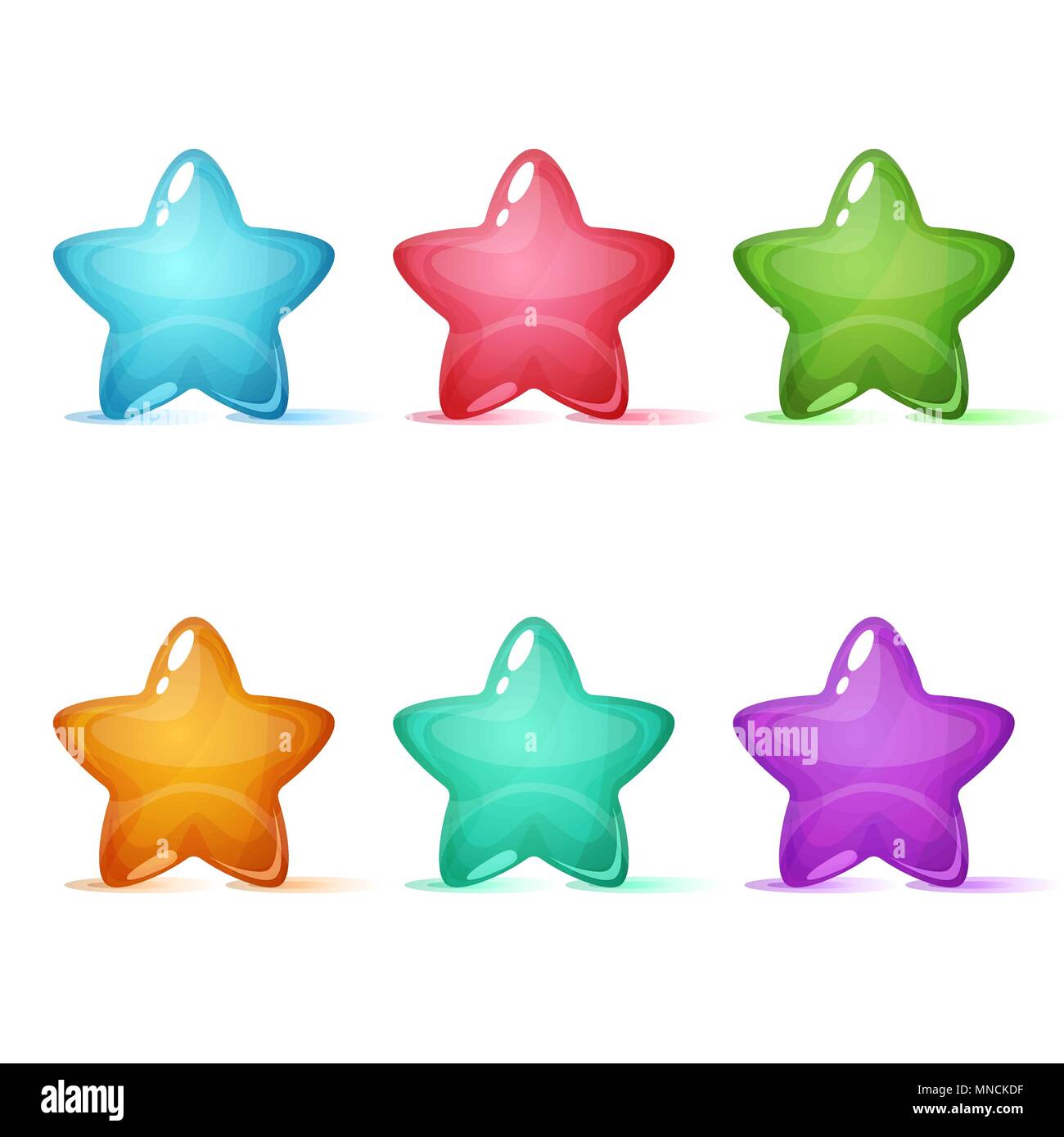Set six color star icon Stock Vector Image & Art - Alamy
