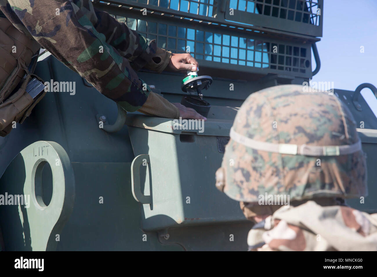 U.S. Marine Corps Lance Cpl. Carlos Effio a bulk fuel specialist with ...