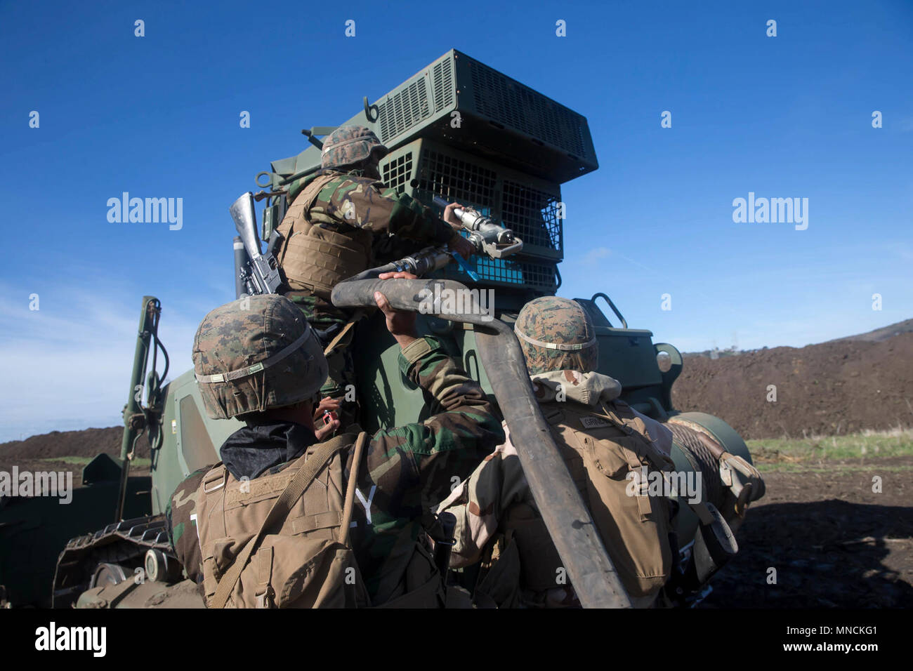 U.S. Marines with Bulk Fuel Company, 7th Engineer Support Battalion ...
