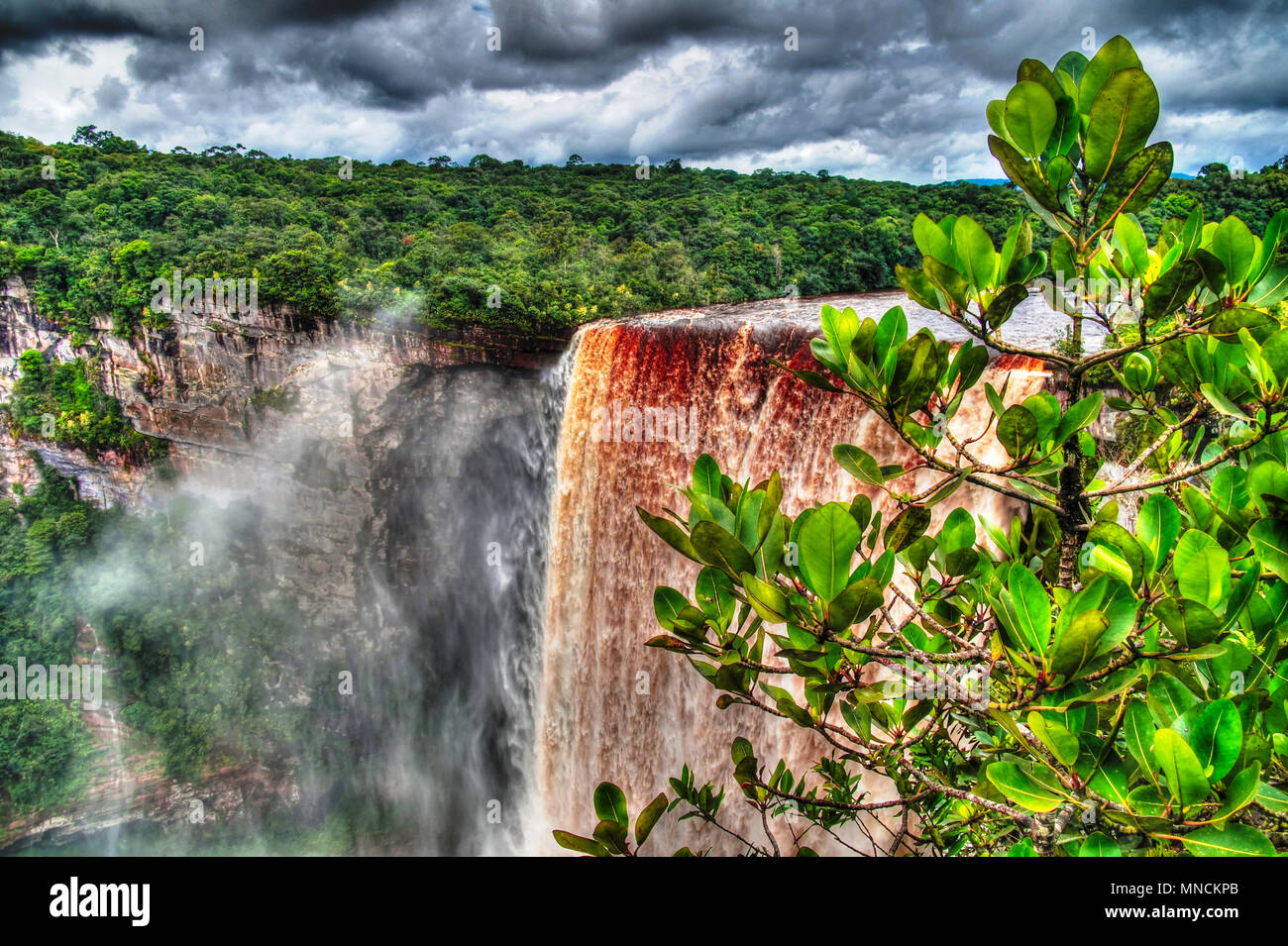 Kaieteur waterfall, one of the tallest falls in the world at Potaro ...