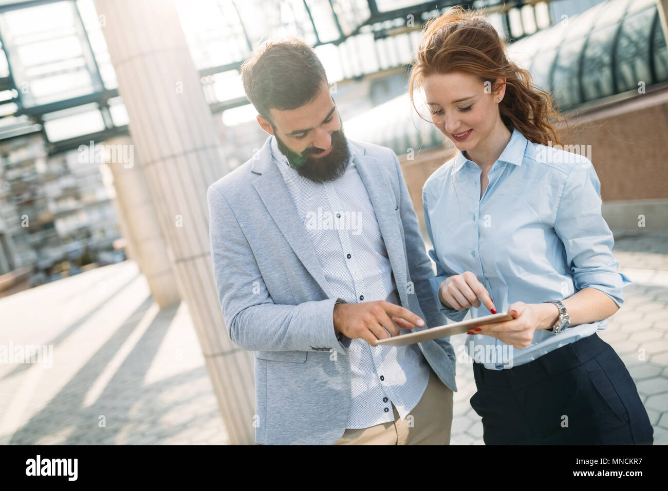 Male boss talking secretary hi-res stock photography and images - Alamy