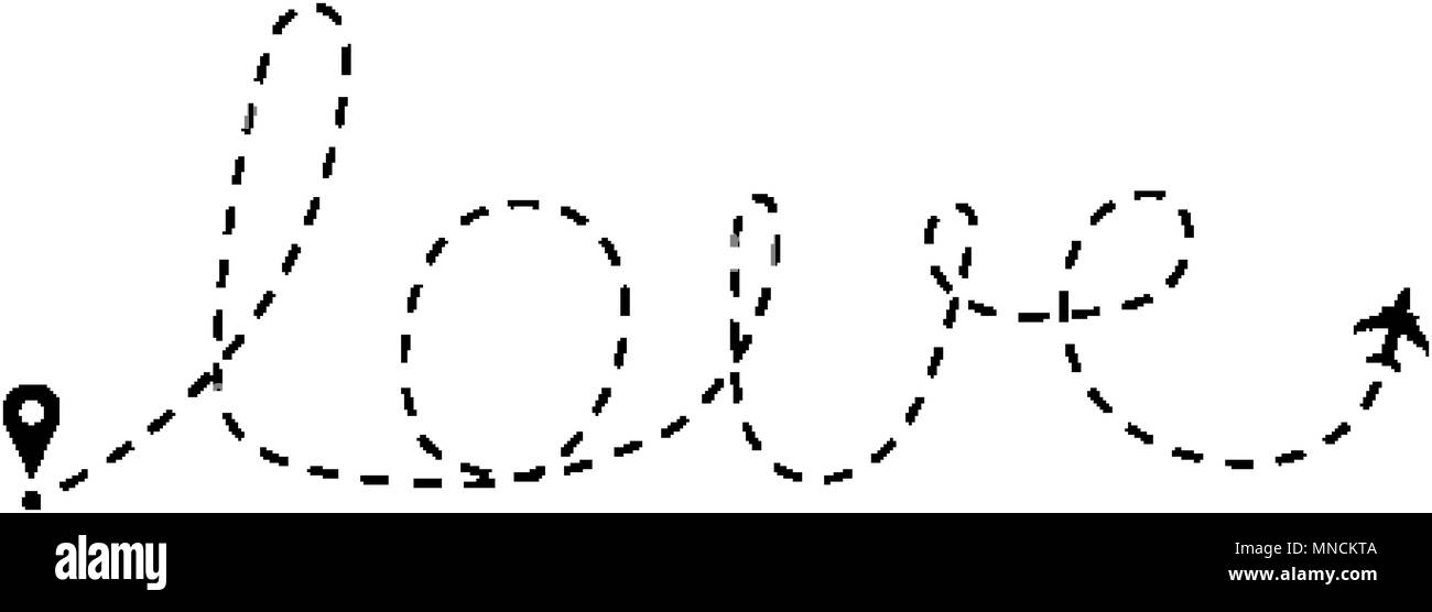 Plane tracing love line in the air Stock Vector Image & Art - Alamy