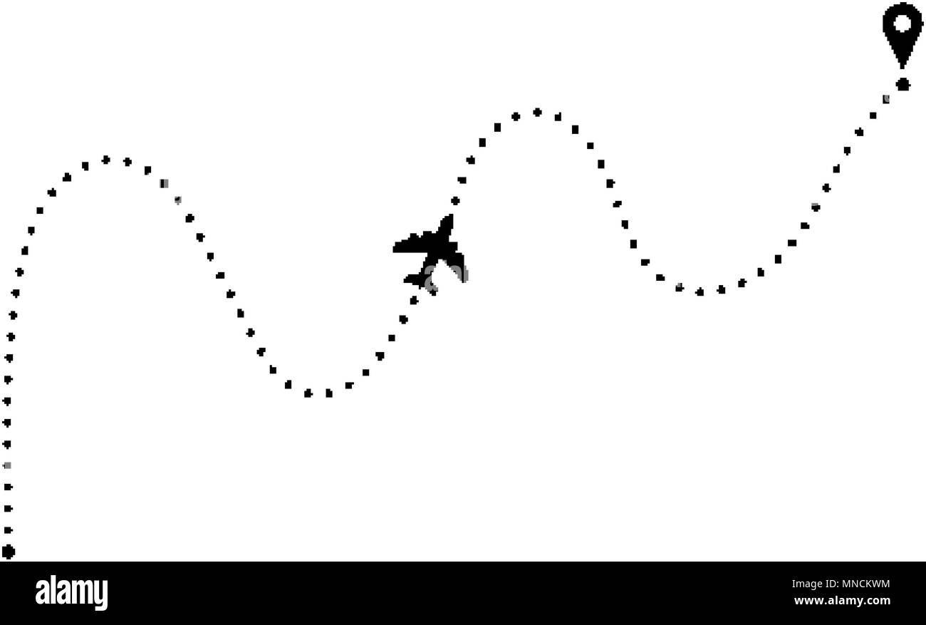 Plane route with point of departure and arrival Stock Vector Image ...