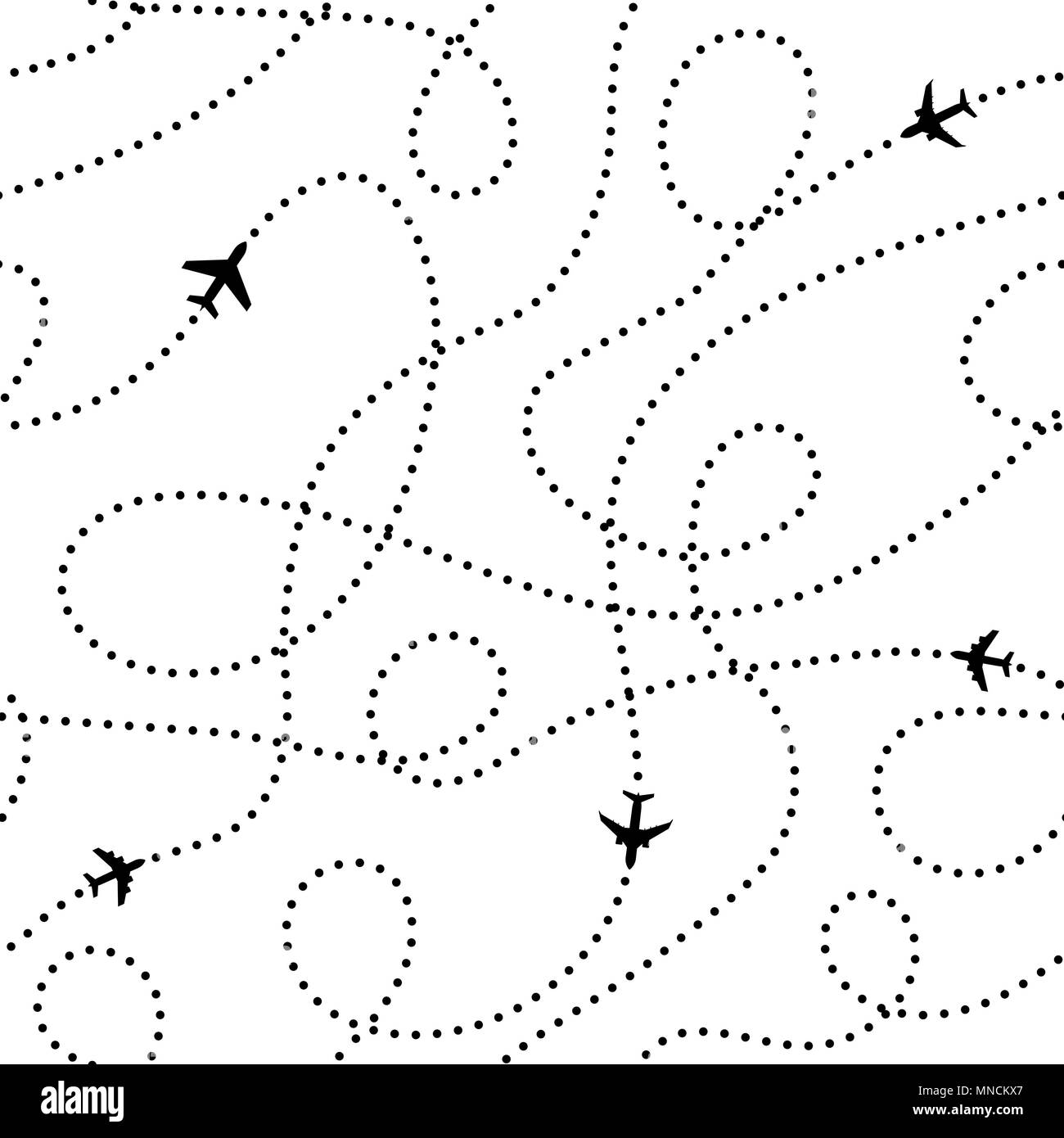 Flight route map Black and White Stock Photos & Images - Alamy