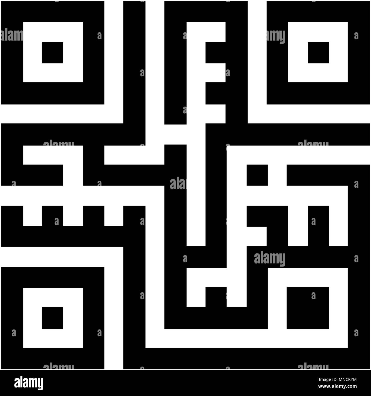 Qr code illustration. Modern digital information maze concemt Stock ...