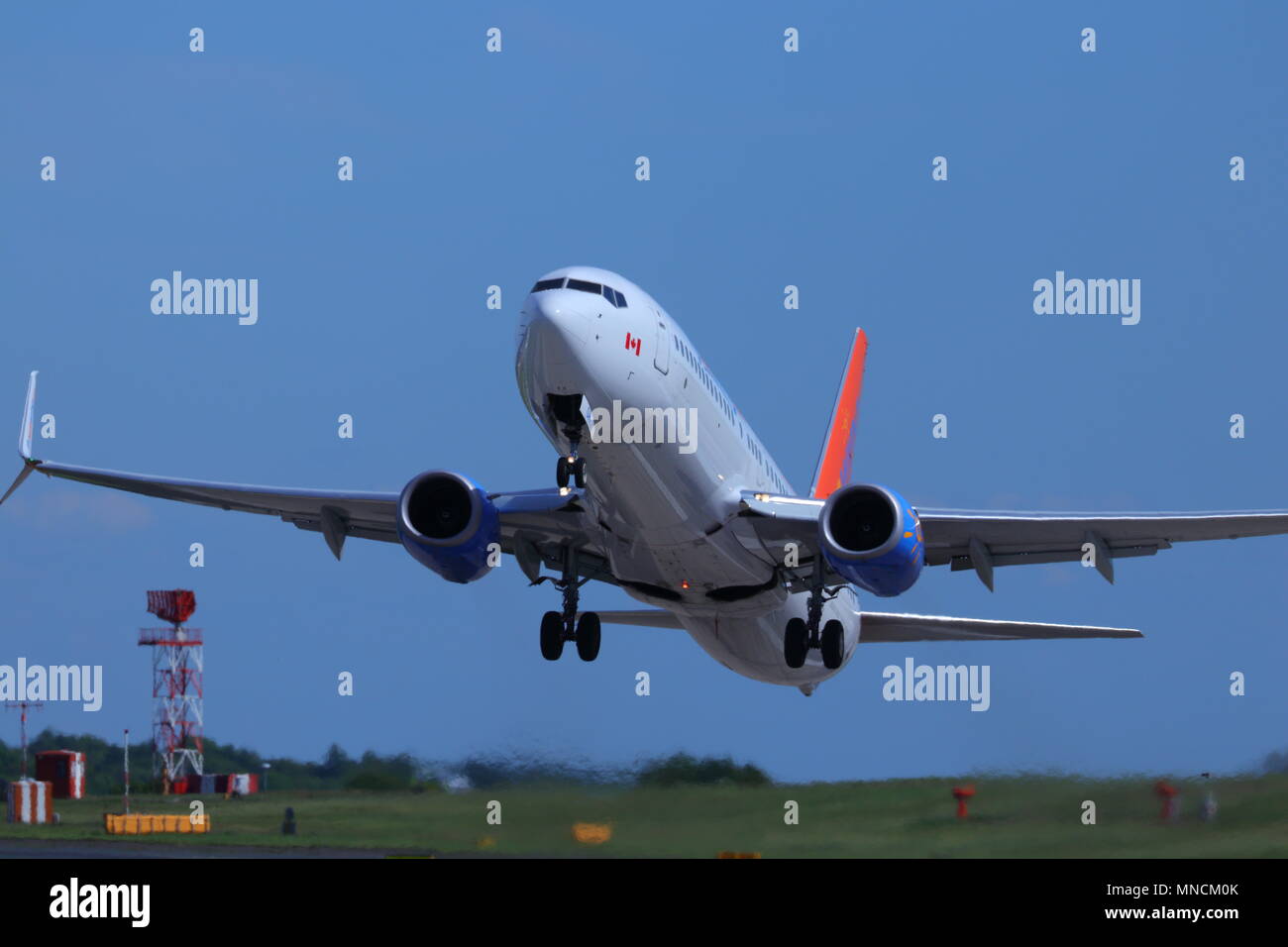 Sunwing Aircraft Taking Off From Leeds Bradford International Airport ...