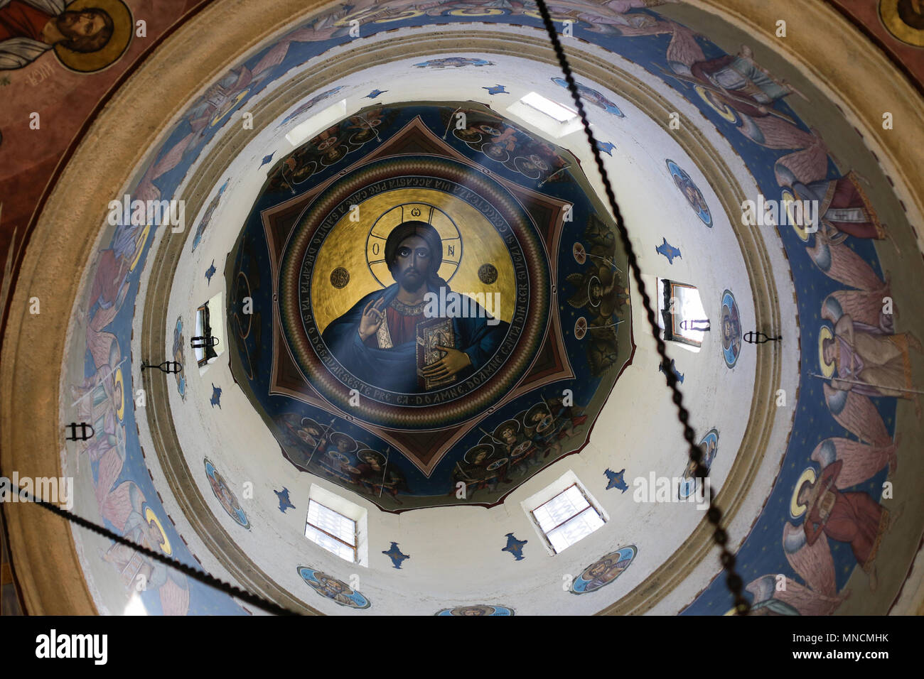 BUCHAREST, ROMANIA - APRIL 27, 2018: Painting of Jesus Pantocratoros ...