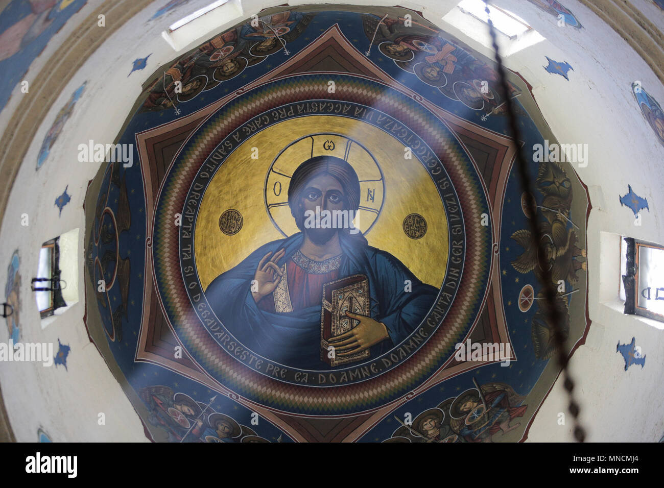 BUCHAREST, ROMANIA - APRIL 27, 2018: Painting of Jesus Pantocratoros ...