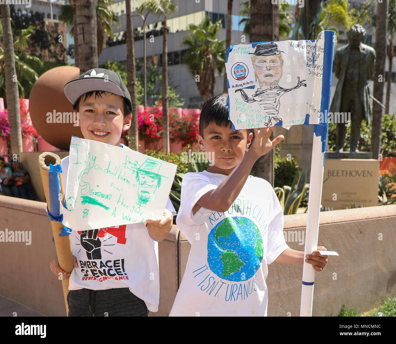 March for Science Los Angeles, held in Pershing Square, Los Angeles ...