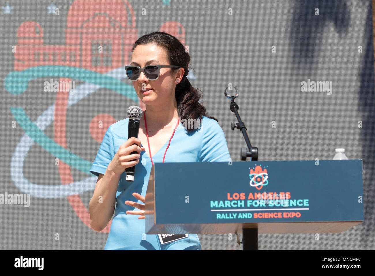 March for Science Los Angeles, held in Pershing Square, Los Angeles ...