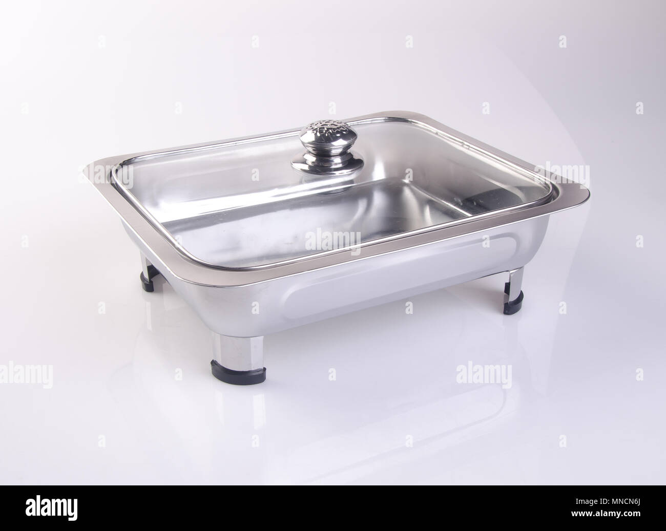 tray or stainless steel buffet tray on background Stock Photo - Alamy
