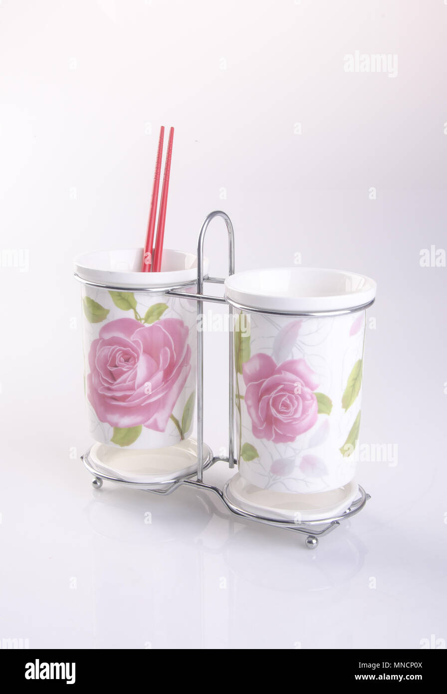 Kitchen utensils holder or Cutlery holder on background Stock Photo - Alamy